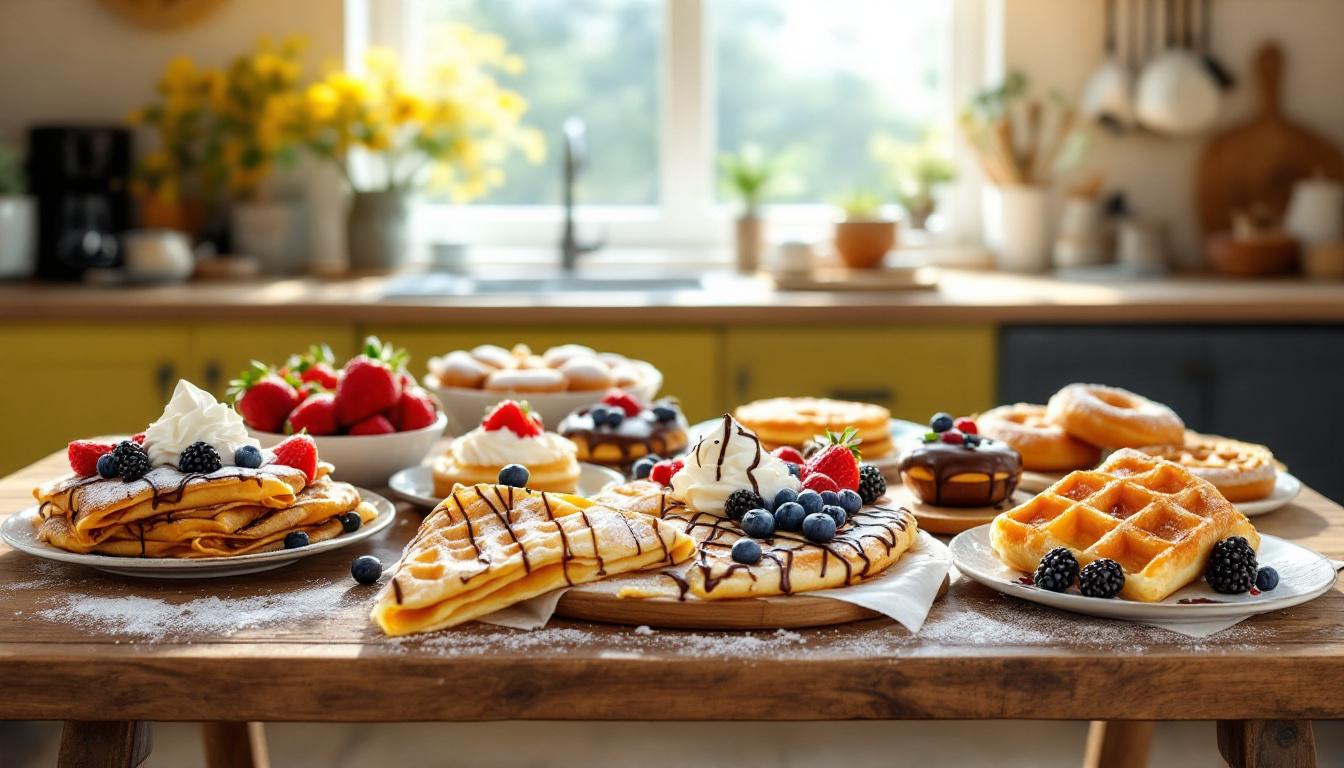 Plaisirs Sucrés 🥞🧇 : Crêpes, Gaufres & Beignets à Savourer